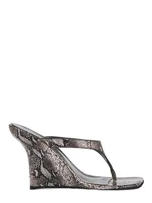 Jeffrey Campbell Romee Wedge Sandals - Grey Black Python