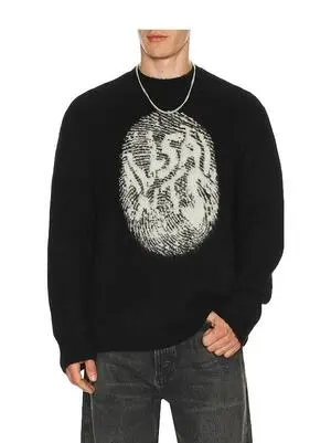 ALLSAINTS Ridges Crew Neck Sweater - Black & Ecru White