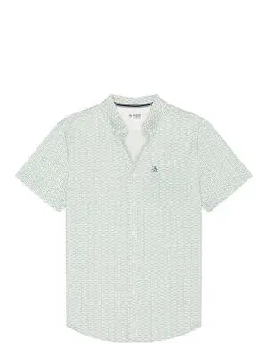 ORIGINAL PENGUIN Eco Short Sleeve Shirt In Mint - Bright White