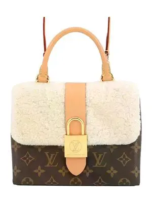 LOUIS VUITTON Monogram And Shearling Locky Bb Satchel - Brown