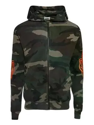 WARREN LOTAS Camouflage-print Zip-up Hoodie - Green