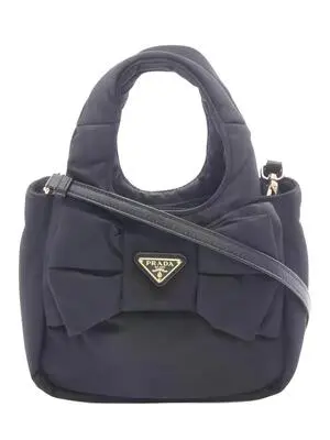 Prada 2010s Padded Bow-detail Tote Bag - Black