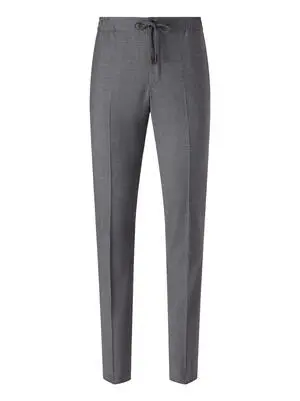 SLOWEAR Slim-leg Virgin Wool Drawstring Trousers - Gray