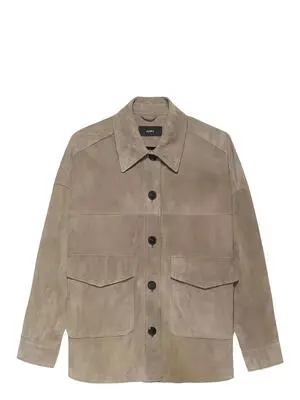 ARMA Buttoned Suede Jacket - Neutrals