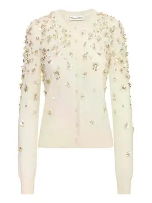 Oscar De La Renta Embroidered Cardigan - White