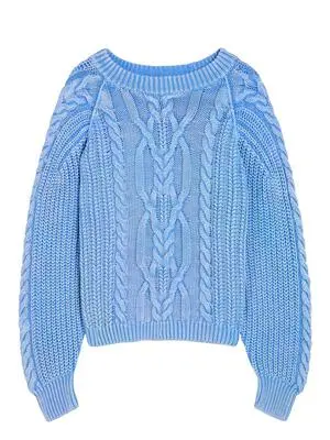 Free People Frankie Cable-knit Sweater - Blue