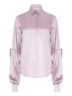 Nina Ricci Bow-detailed Satin Shirt - Pink