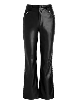 NEVER FULLY DRESSED Studded Flared Trousers - Black
