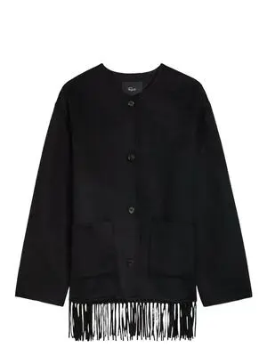 Rails Fringed Pocket Coat - Black