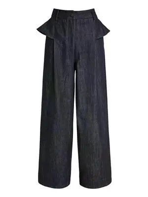 SISTER JANE Buttoned Pleated Trousers - Blue