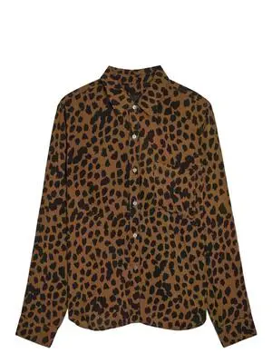 Rails Josephine Animal-Print Shirt Brown
