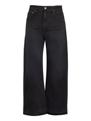 Paige Five-pocket Wide Leg Jeans - Black