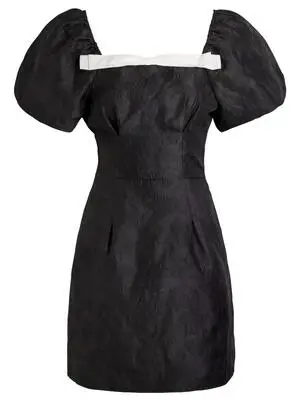 SISTER JANE Cocktail Bow Puff-sleeve Dress - Black