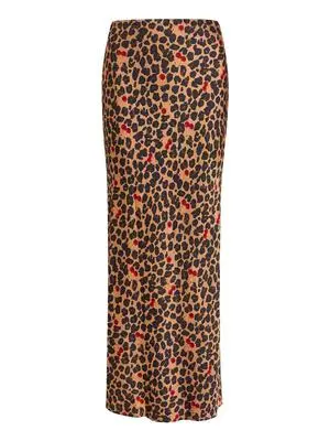 NEVER FULLY DRESSED Animal-Print Midi Skirt