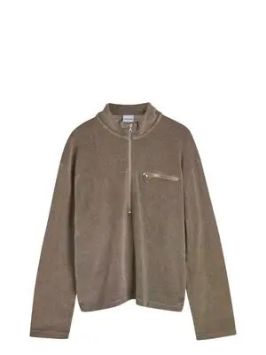 MKI MIYUKI ZOKU Half-zip Pocket Sweatshirt - Brown