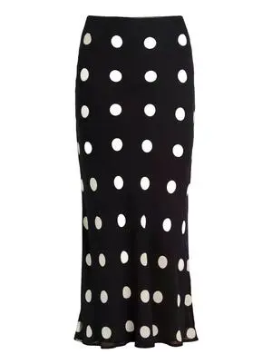 REFORMATION Layla Polka-dot Skirt - Black