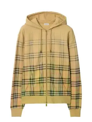 Burberry Check-pattern Zip-up Hoodie - Neutrals