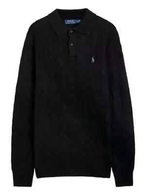 Polo Ralph Lauren Cable-knit Polo Shirt - Black
