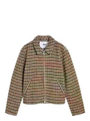WON HUNDRED Checked Zip Overshirt - Brown