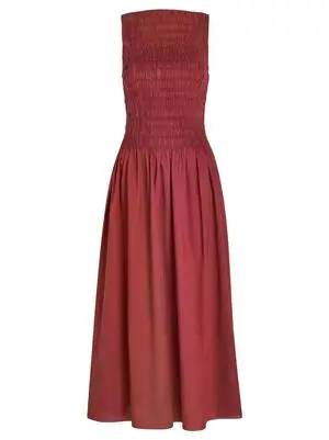 Faithfull The Brand Margot Shir Dress - Red