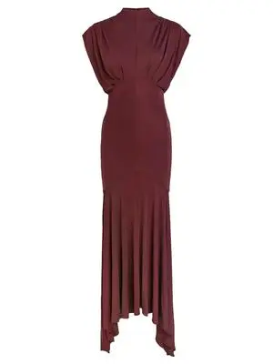 DE LA VALI Vasudha Draped Maxi Dress - Red