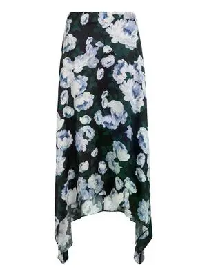 Stella McCartney Floral-pattern Asymmetrical Skirt - Black