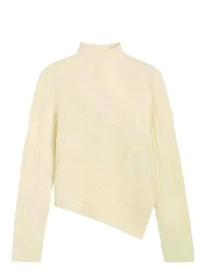 Staud Sidney Cable-knit Asymmetric Sweater - Neutrals