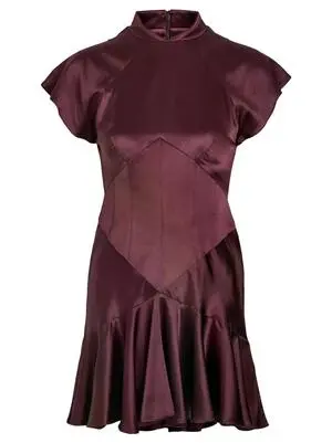 DE LA VALI Alizee Ruffle Trim Panelled Dress - Purple