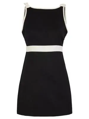 LoveShackFancy Bow-appliqué Mini Dress - Black