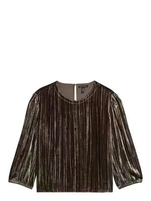 Eileen Fisher Velvet Round-neck Top - Brown