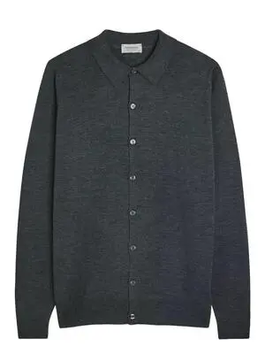 John Smedley Tibor Merino Wool Cardigan - Grey