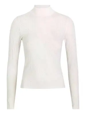 Alice + Olivia Chevron-design Long-sleeve Top - White