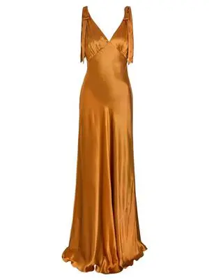 REFORMATION Tie-strap V-neck Maxi Dress - Orange