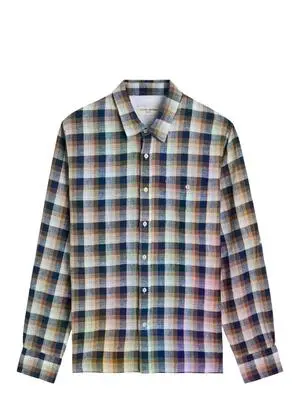 Officine Générale Younes Checked Shirt - Blue