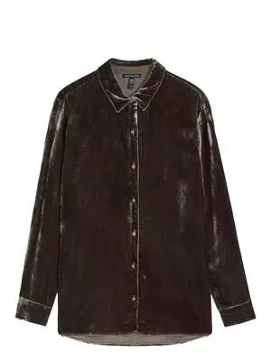 Eileen Fisher Velour Shirt - Brown