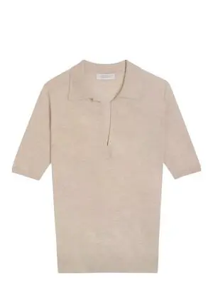 Gabriela Hearst Short-sleeve Polo Top - Neutrals