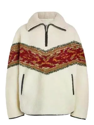 ETOILE Patterned Half-Zip Sweater