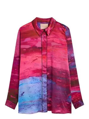 ROKSANDA Abstract-print Long-sleeve Shirt - Pink