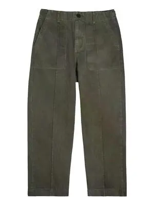 THE ELDER STATESMAN Dundy Belt-loops Cotton Trousers - Green