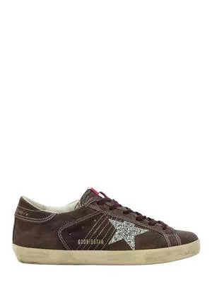 GOLDEN GOOSE Glitter Star Suede Sneakers - Brown