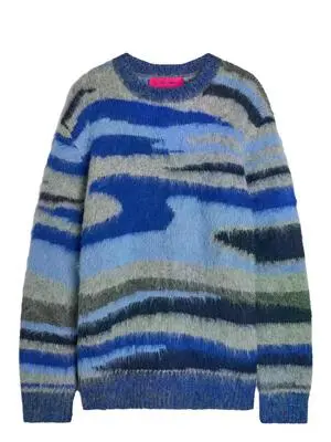 THE ELDER STATESMAN The Elder Statesman Topo Jacquard Sweater Blue