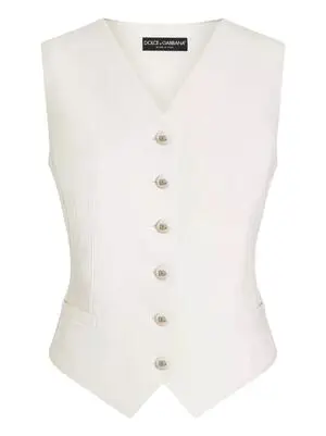 Dolce & Gabbana Buttoned Gilet - White