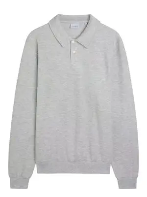 LES DEUX Long-sleeve Polo Shirt - Grey