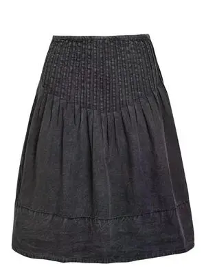 Free People Pleated Panel Midi Skirt - Grey