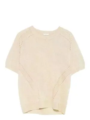 JOSEPH Lille Perforated Top - Neutrals
