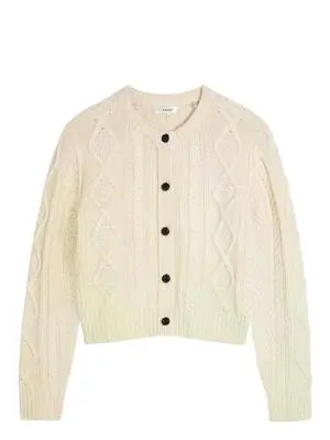 FRAME Cable-Knit Buttoned Sweater