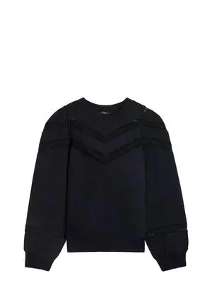 Rails Isles Lace Yoke Sweatshirt - Black