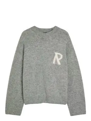 REPRESENT Letter Appliqué Crew-neck Sweater - Grey