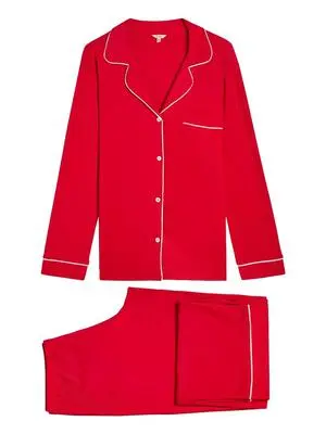 Eberjey Long-sleeve Button Nightwear - Red