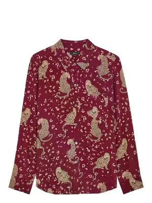 Rails Leopard-print Button Shirt - Red